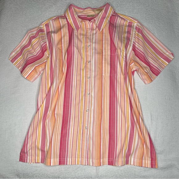 Bobbie Brooks | Tops | Bobbie Brooke Striped Short Sleeve Multi Colored ...